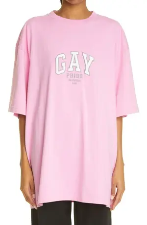 BALENCIAGA(バレンシアガ)　21SS　GAY　PRIDE　フロントロゴ　トレーナー　ピンク Pride 2021 Sweatshirt Pink | The Webster